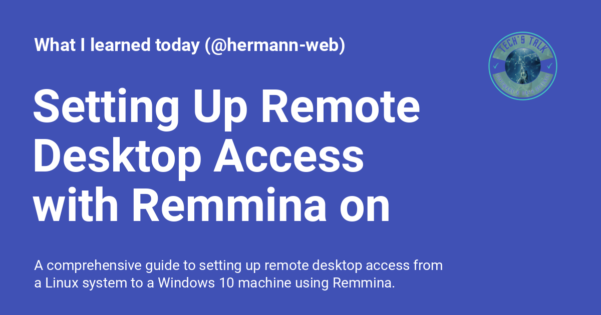 Setting Up Remote Desktop Access With Remmina On Ubuntu What I